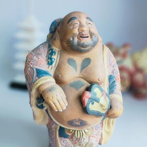 Kutani Moriage Hotei Happy Buddha Statue - Etsy