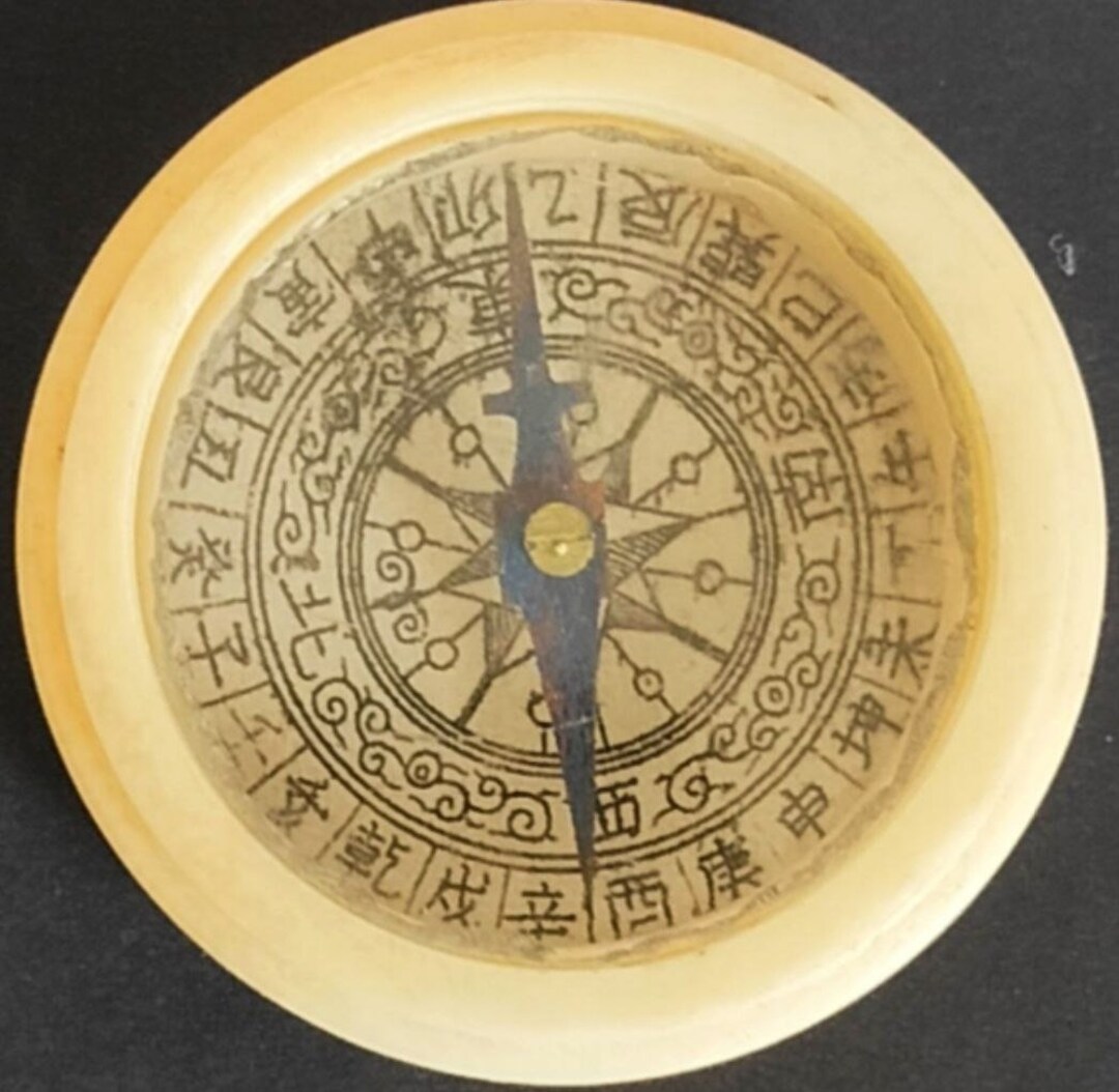 Very Old Chinese Compass Carved From Bone - Etsy