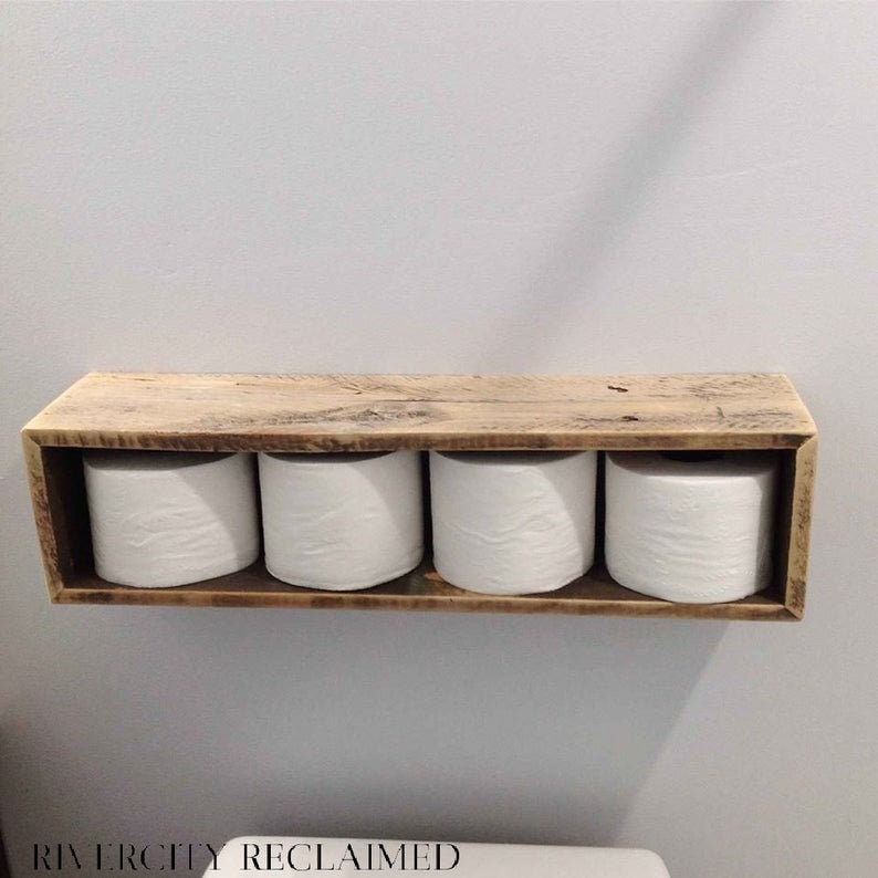 Farmhouse Toilet Paper Shelf Wood Shelf Rustic Shelves | Etsy