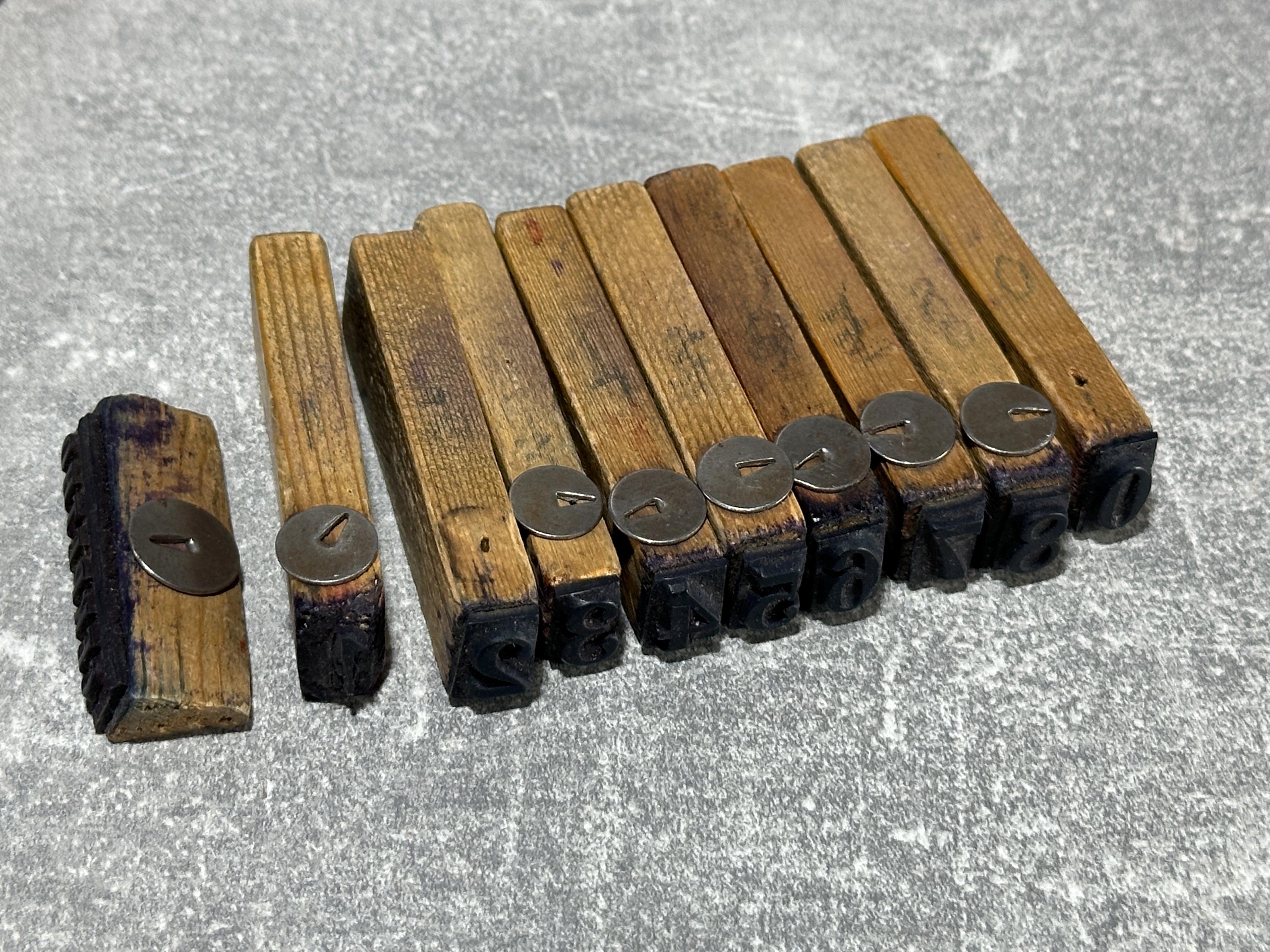 Vintage Small Wooden Stamp, Hand Made, Numbers From Zero to Nine - Etsy