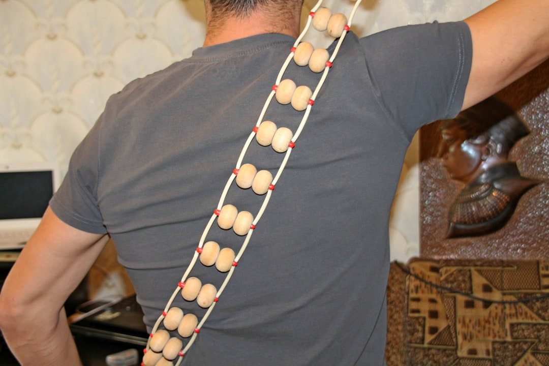Vintage Wooden Back Massager / Rope Tool Roller Massager / Blood ...