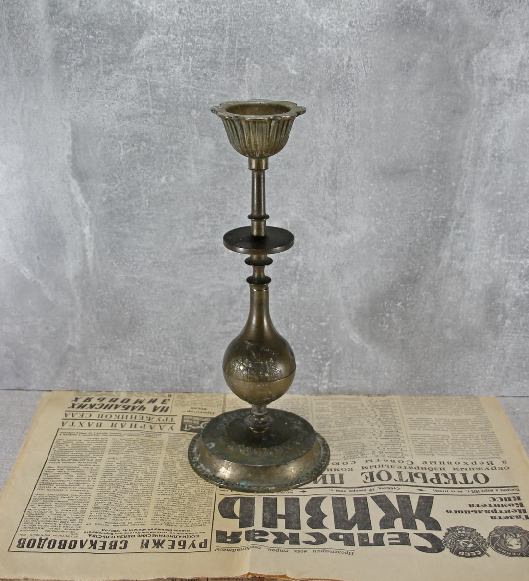 Vintage Bronze Candlestick / Original Candlestick for 1 Candles ...
