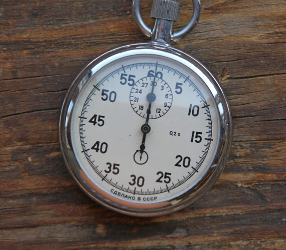 Vintage Mechanical Stopwatch, 1980s Retro Soviet Stop… - Gem