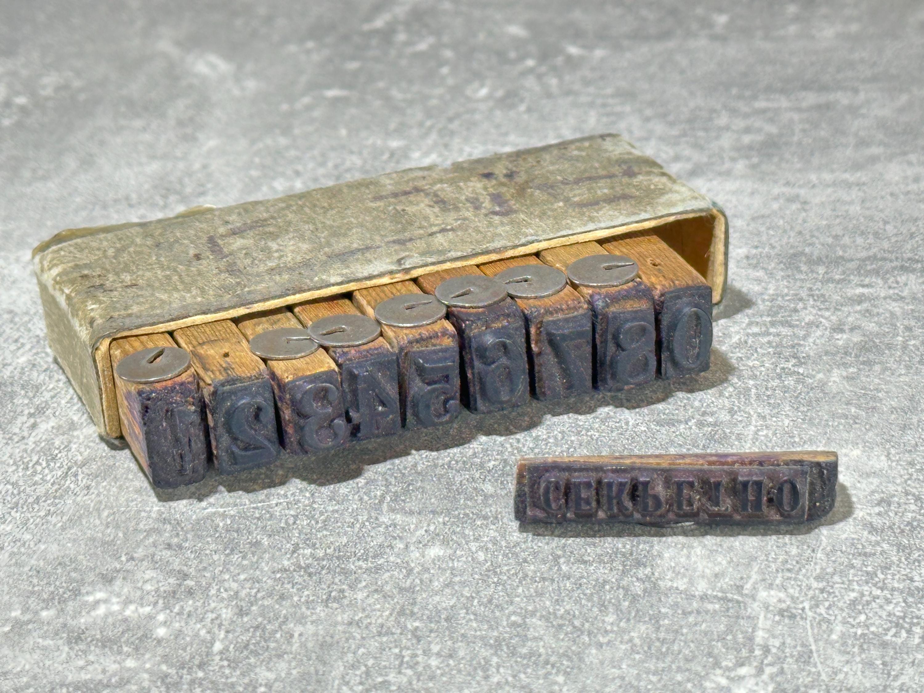 Vintage Small Wooden Stamp, Hand Made, Numbers From Zero to Nine - Etsy