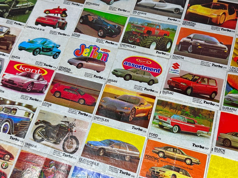 Vintage Turbo Car Bubble Gum Wrappers: 90s Collectible Series - Etsy