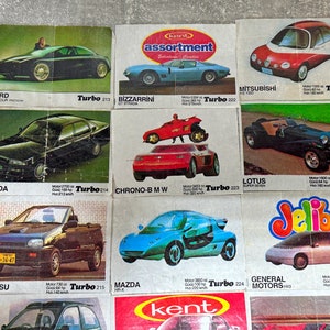 Vintage Turbo Car Bubble Gum Wrappers: 90s Collectible Series - Etsy