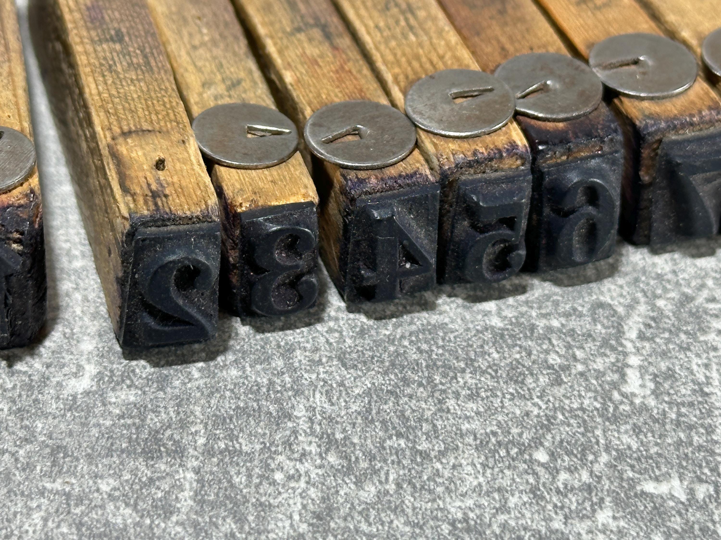 Vintage Small Wooden Stamp, Hand Made, Numbers From Zero to Nine - Etsy