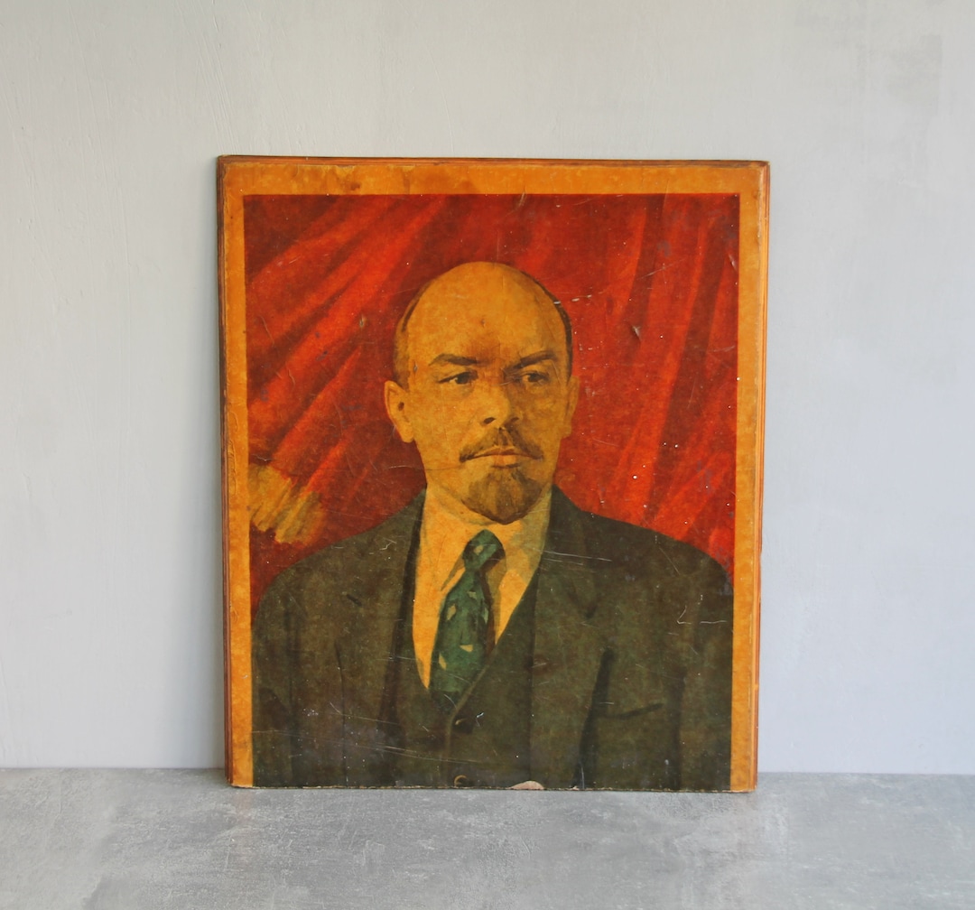 Vintage Poster V.I. Lenin/soviet/wooden Painting/print - Etsy