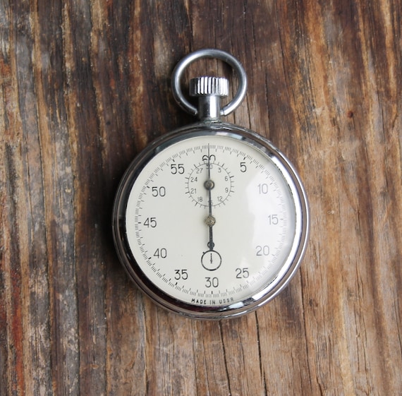 Vintage Mechanical Stopwatch, 1980s Retro Soviet Stop… - Gem