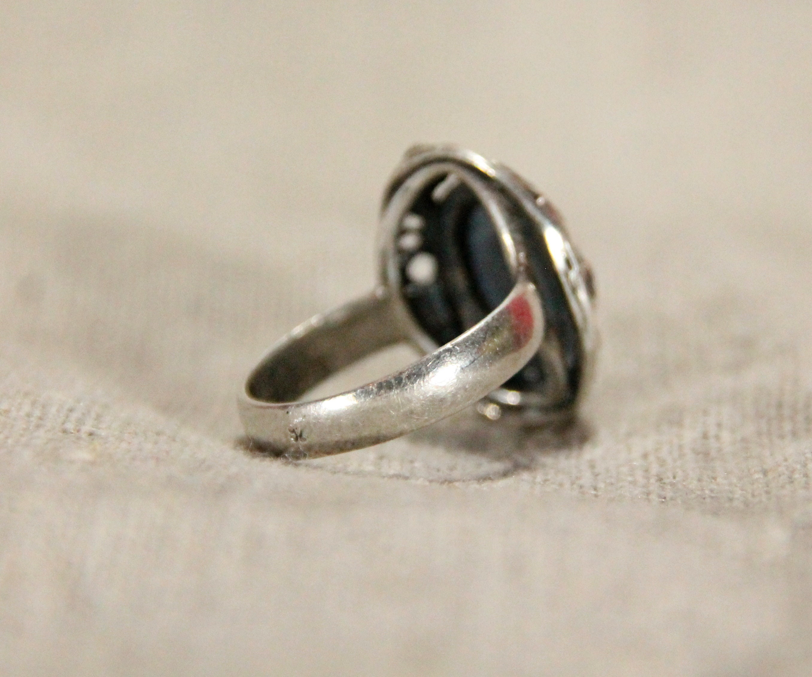 Vintage silver women ring original stone ring sterling | Etsy
