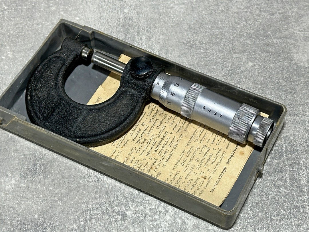 Vintage MICROMETER MK 0-25 Mm. Mechanical Measuring Device Made in USSR ...
