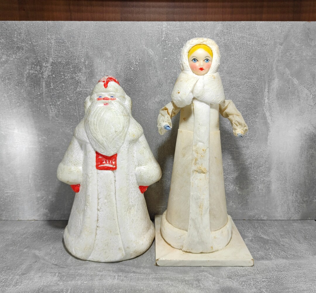 Vintage Christmas Toys, Ded Moroz and Snegurochka, USSR Santa Claus ...