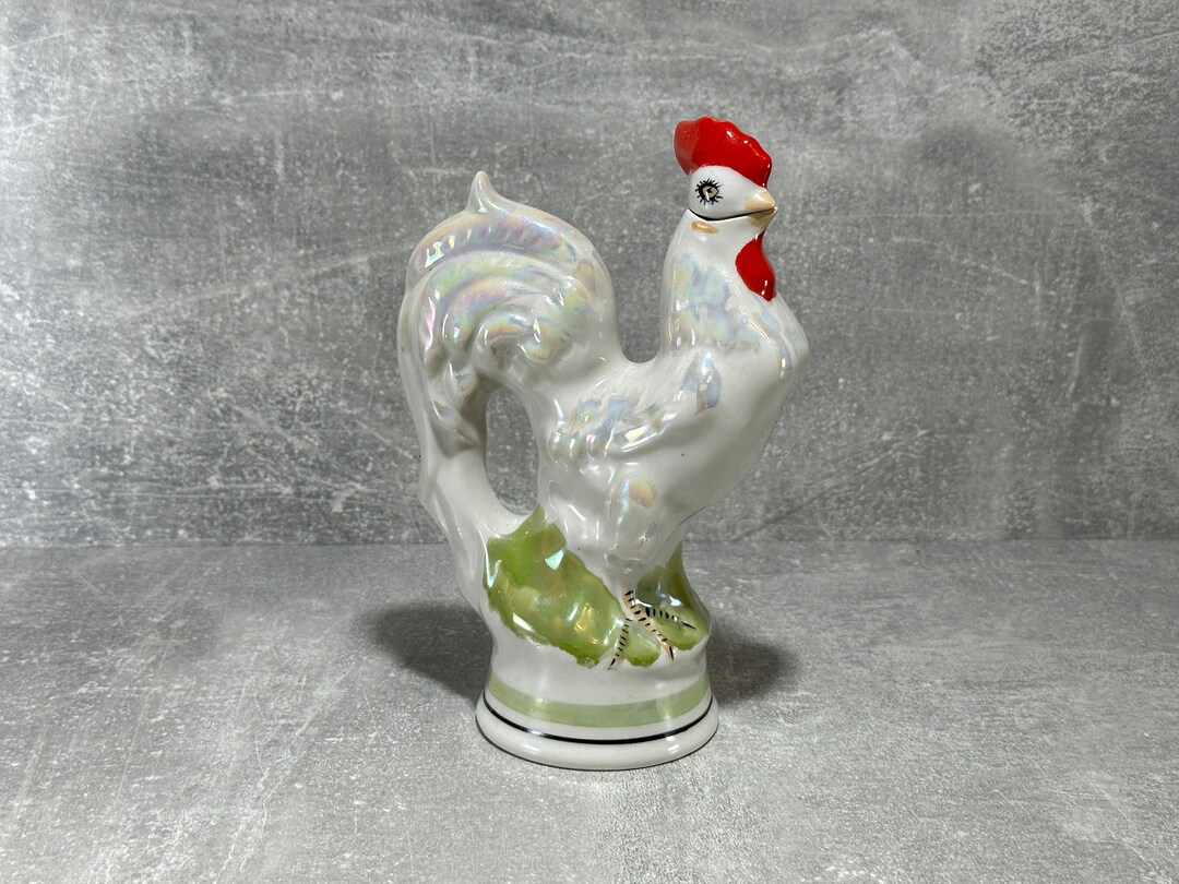 Vintage Porcelain Damask Figurine of the Rooster, Alcohol Decanter ...