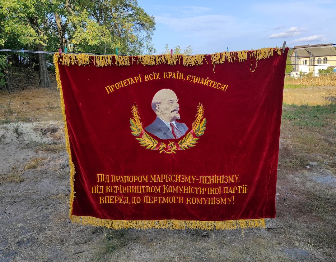 Soviet Flag Lenin, Velvet, Vintage Republican Banner, USSR Pennant, 100 ...