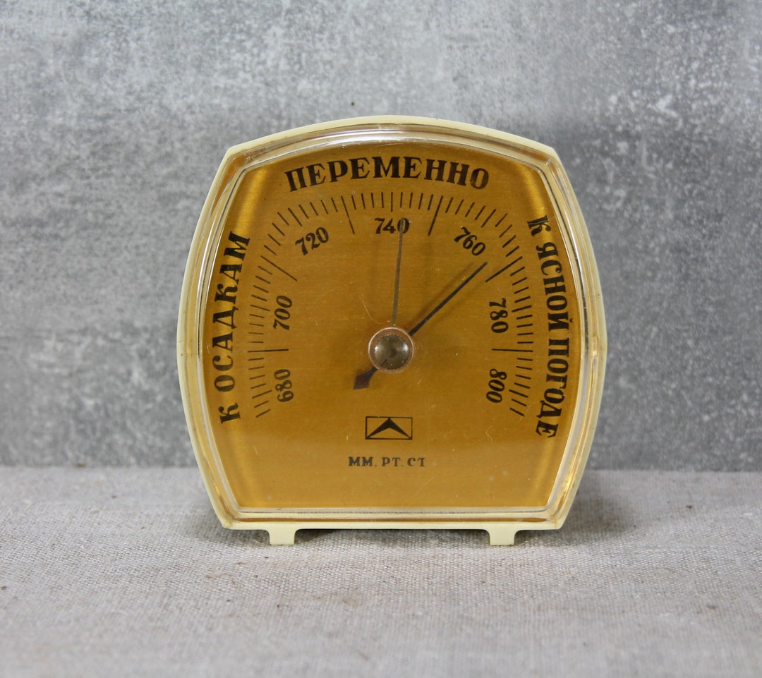 Vintage Soviet Barometer, Retro Hygrometer, Plastic Table Thermometer ...
