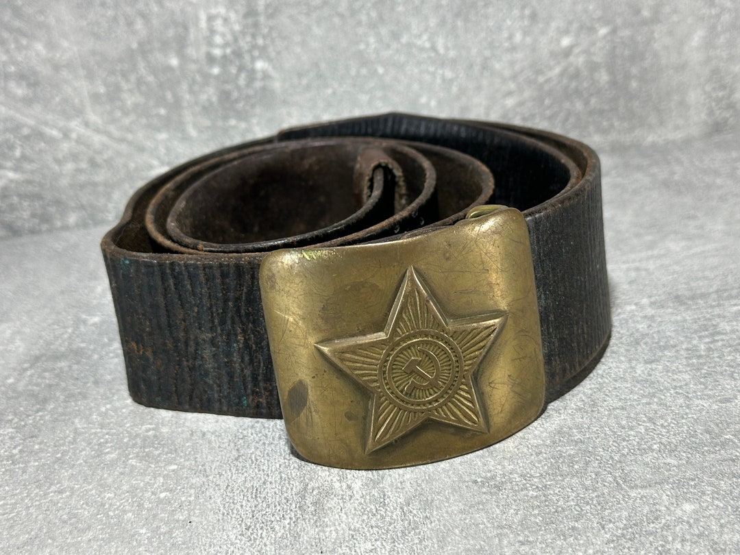 BELT Soviet Military / Vintage / Army Leather Belt With an Anchor USSR ...