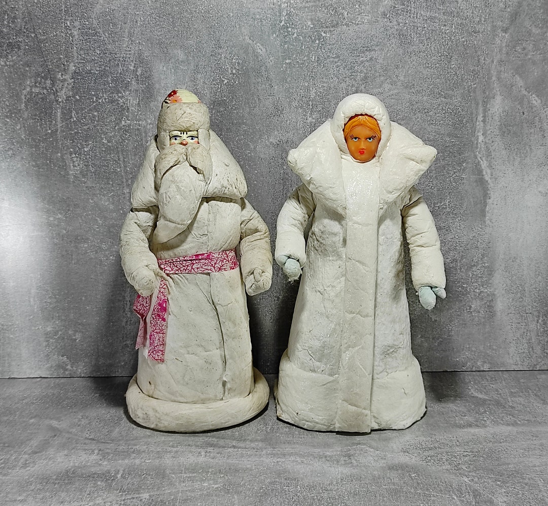Vintage Papier Mache Ded Moroz & Snegurochka Christmas Toys - Etsy