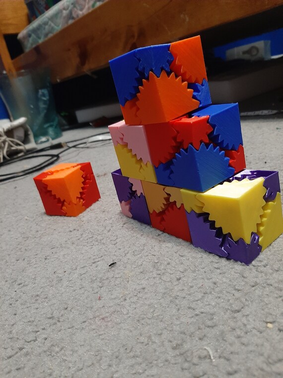 Spinning Cube Fidget Toy Stress Relief 3D Printed Fun | Etsy