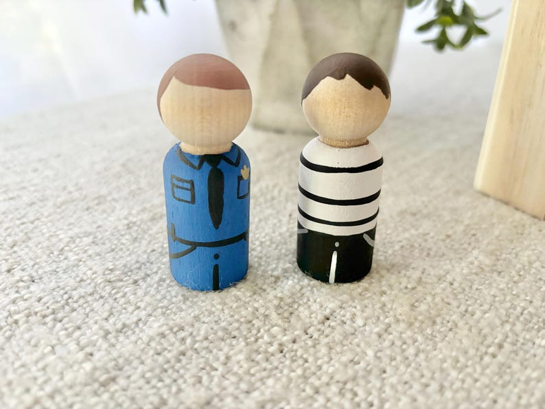 Police Station Peg People Playset: Fold and Go Travel Toy - Etsy