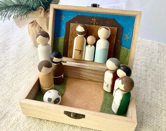 Peg Doll Nutcracker Ballet Play Set, Travel Toy for Kids, Gift for ...