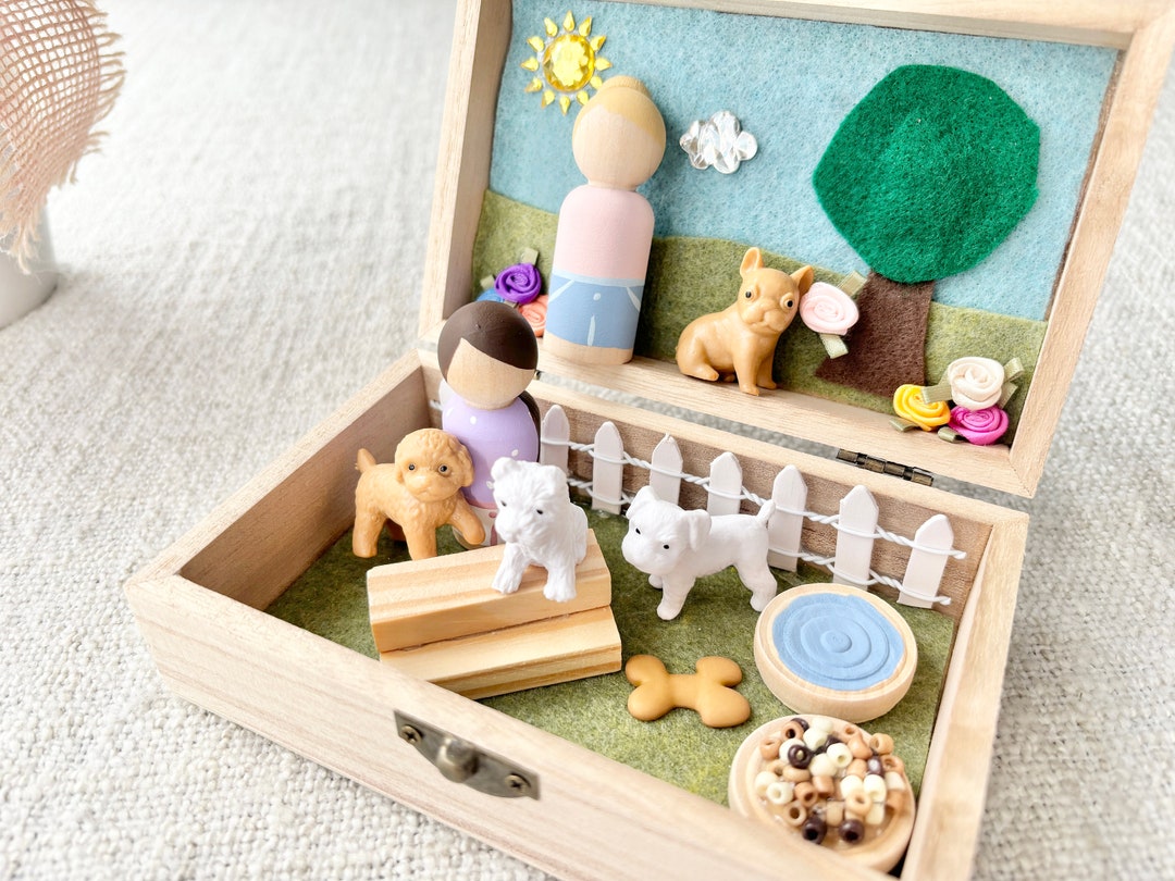 Doggie Day Care Peg Doll Play Set, Peg People, Mini Dogs, Traveling ...