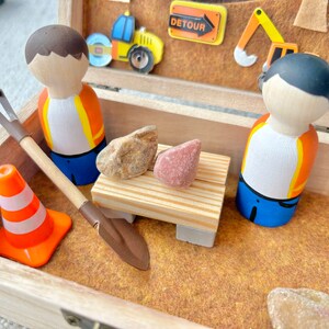 Construction Site Peg People Play Set, Gift for Boys, Travel Toy ...