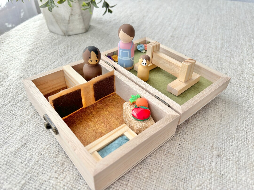 Peg Doll Horse Stable Play Set, Peg People Horse, Peg People Playset ...