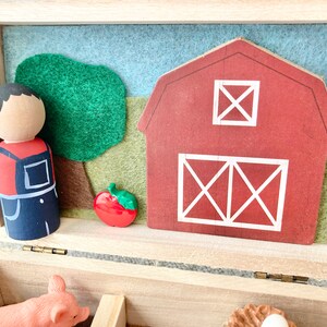 Farm Peg People Play Set, Barn Animals, Mini Travel Set, Gift for Kids ...