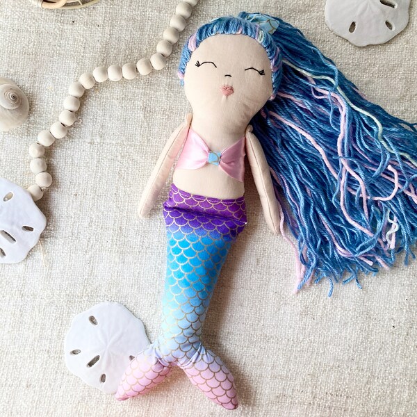 Mermaid Cloth Doll Etsy