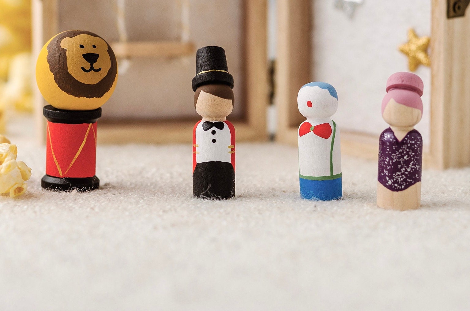 Peg People Circus Play Set Wooden Travel Toy - Etsy