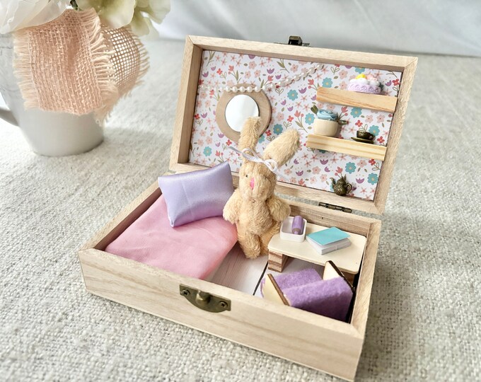 Bunny House Play Set, Travel Dollhouse in A Box, Gift for Girls - Etsy