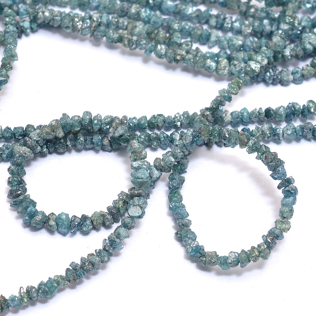 Natural Diamond Raw Beads Strand-blue Diamond Uncut Beads-2-3 - Etsy