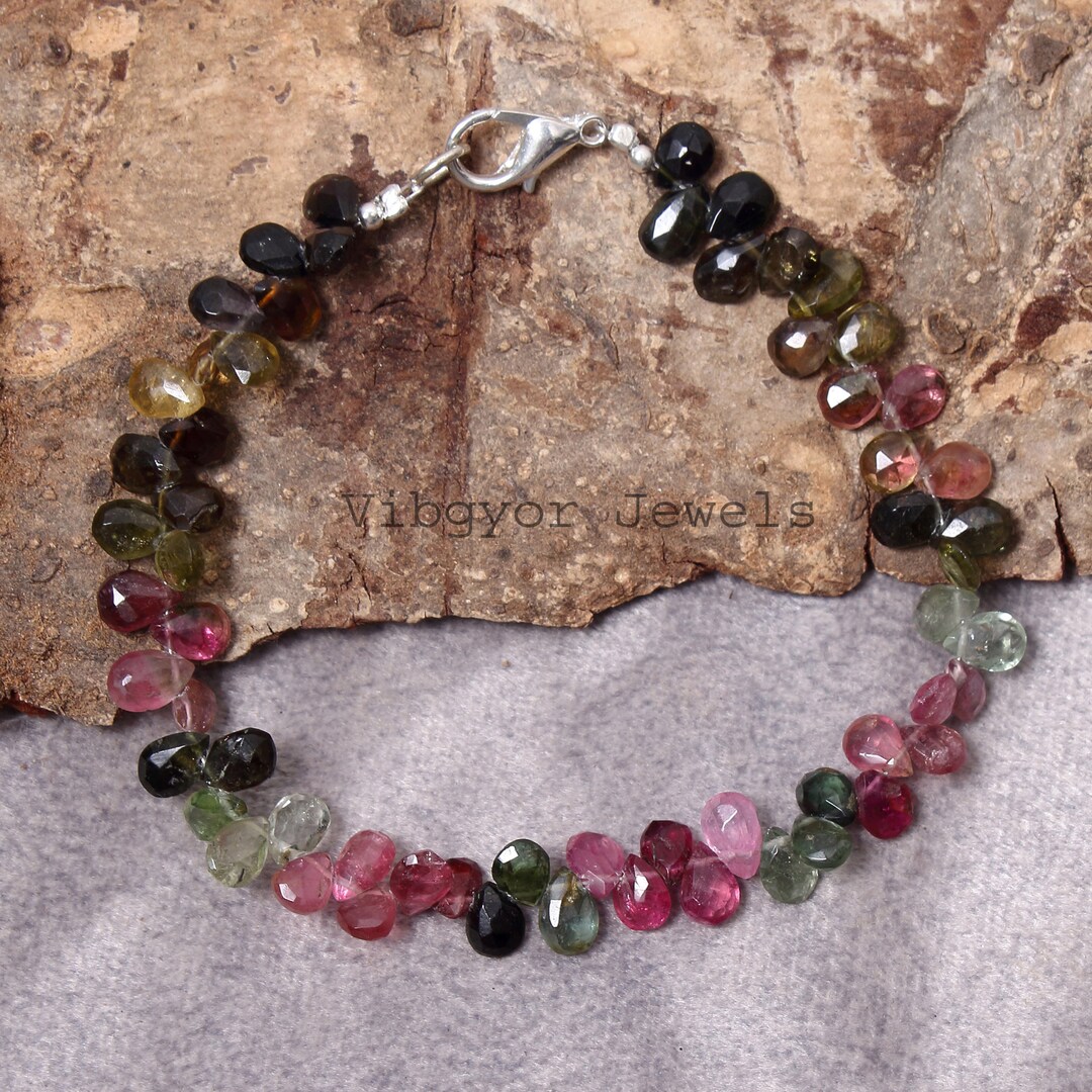 Water-melon Tourmaline AAA Tourmaline Faceted Pear Drops - Etsy