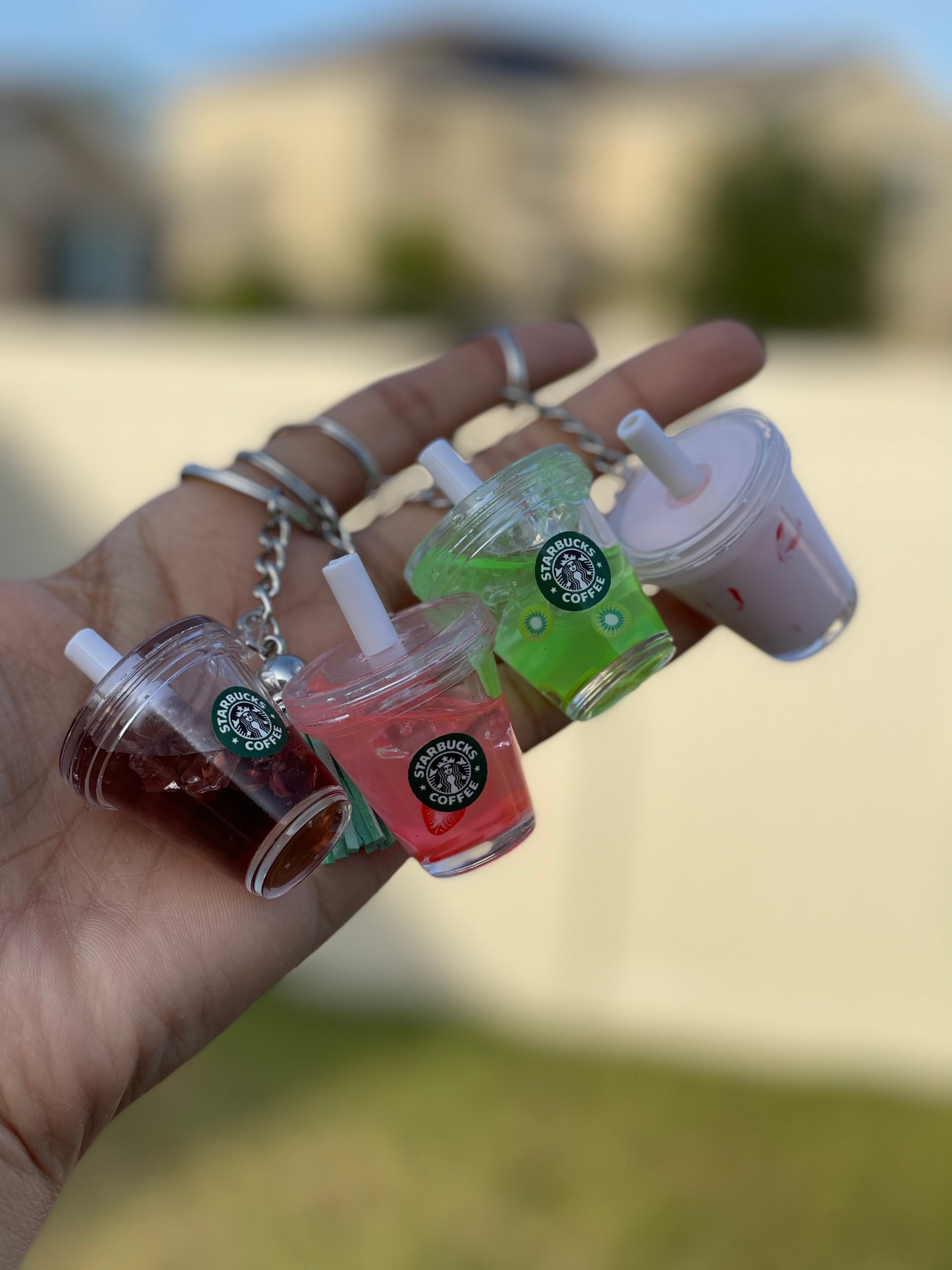 Starbucks Inspired Shaker Liquid Keychain Snowglobe Iced - Etsy UK