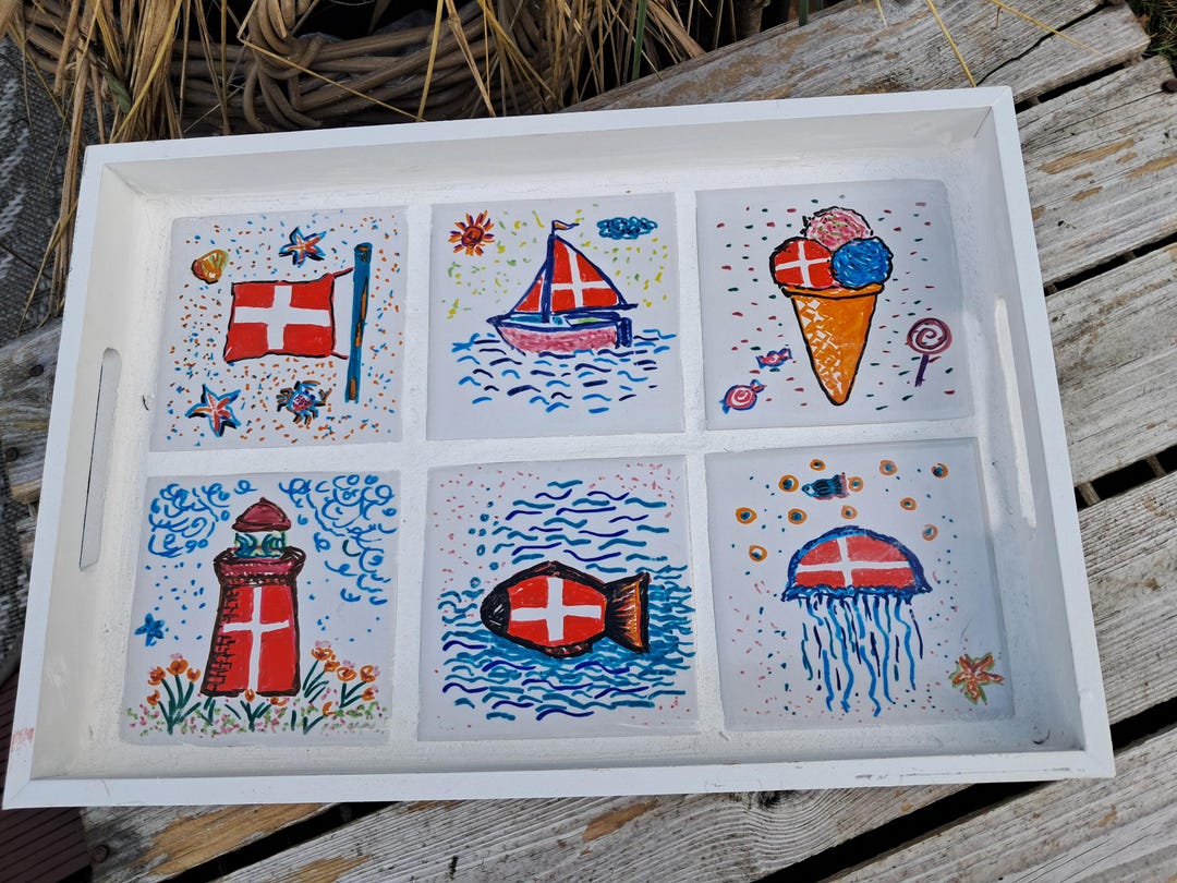 Decorative Tray Hand-painted With Danish Motifs - Etsy