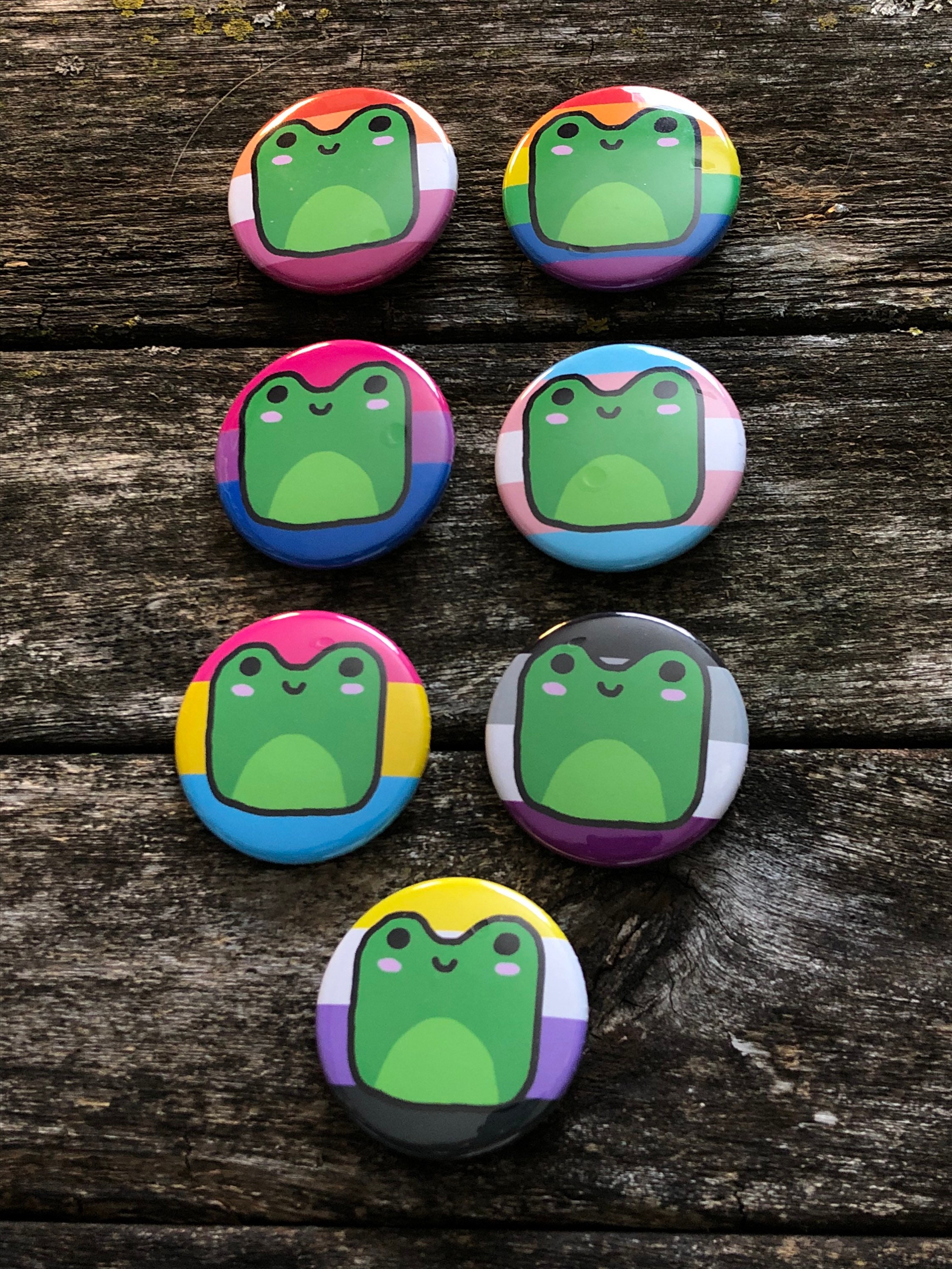 Lgbt Frog Pride Flag Round Pinback Button - Etsy Australia