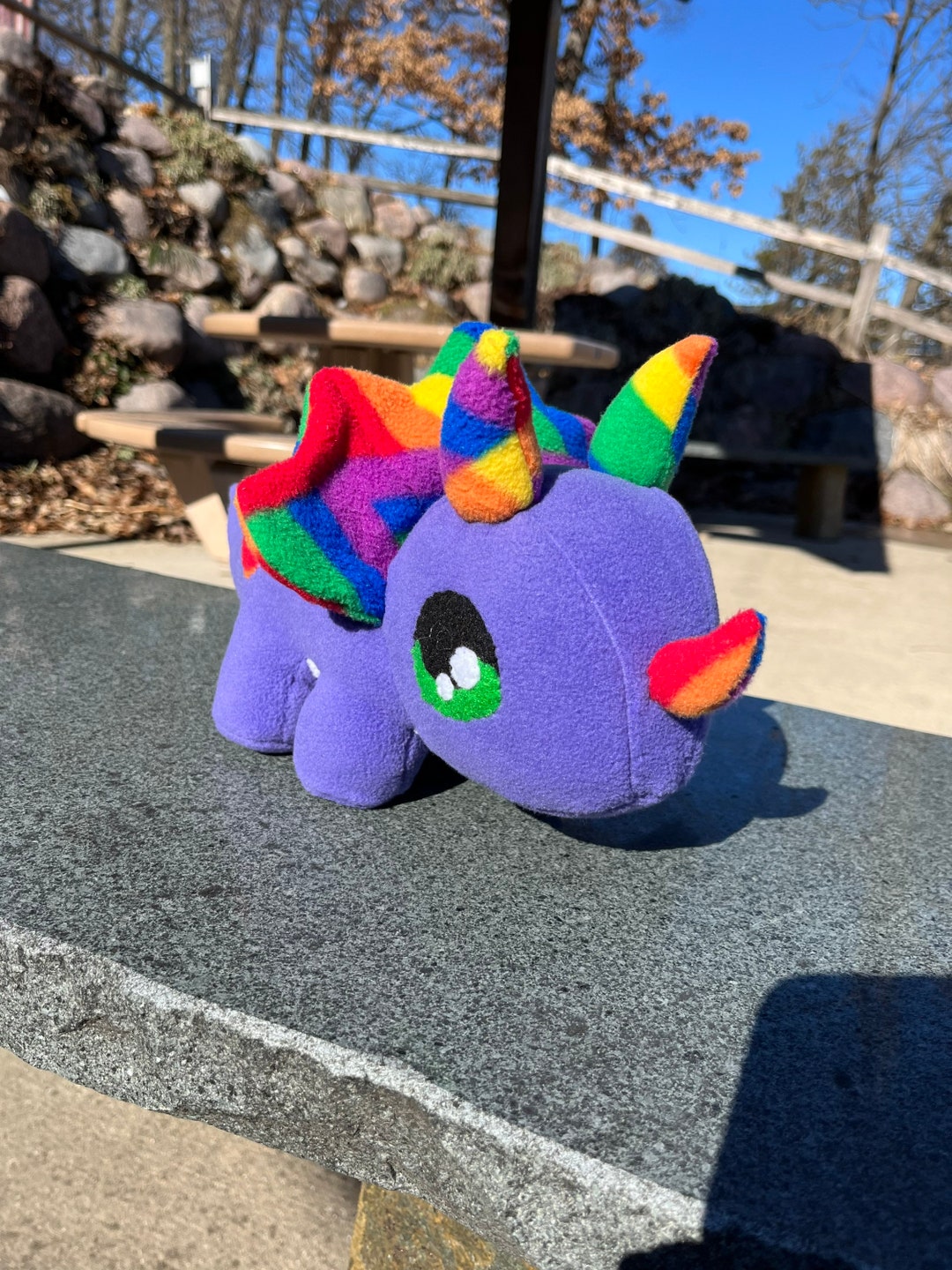 Rainbow and Trans Triceratops Plush - Etsy