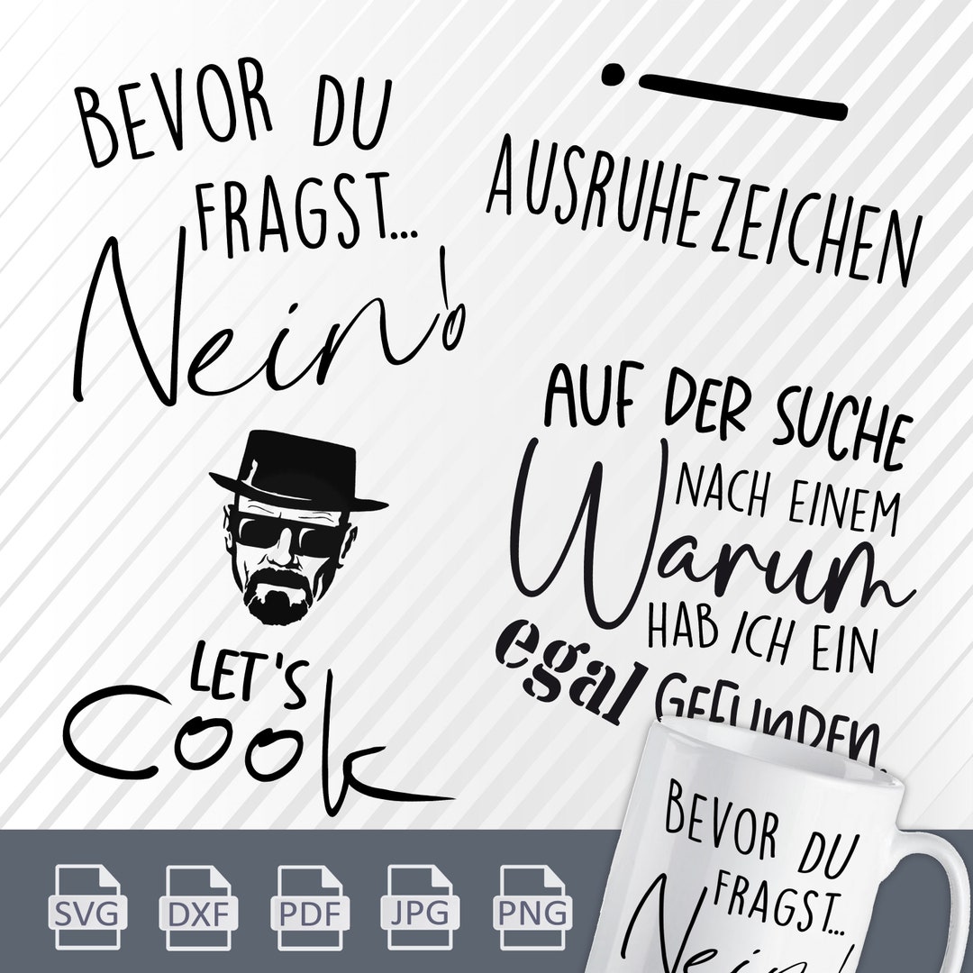 German Sayings Set of 4 Svg Pdf Png Jpg Dxf - Etsy