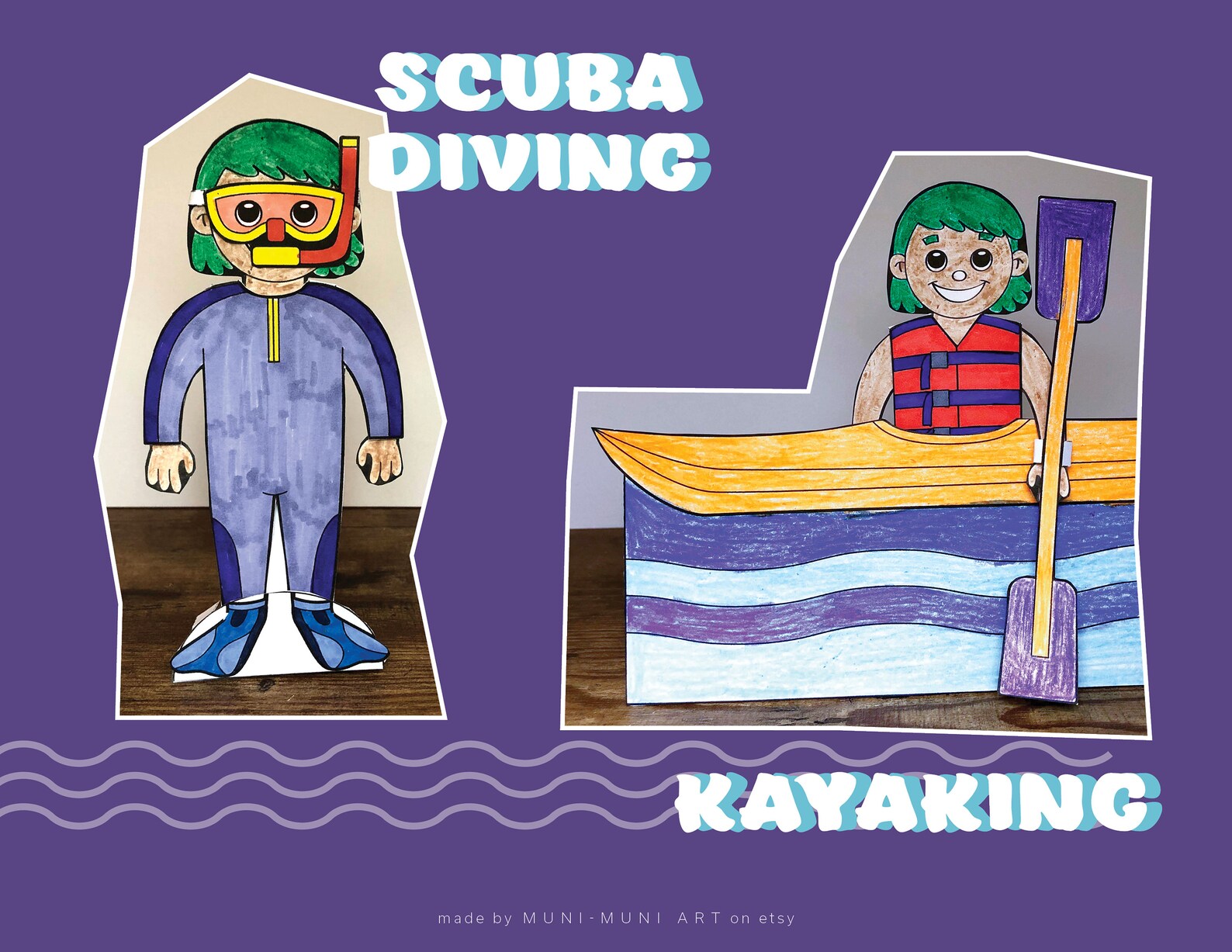 Paper Doll Water Adventure - Boy Set Printable - Etsy