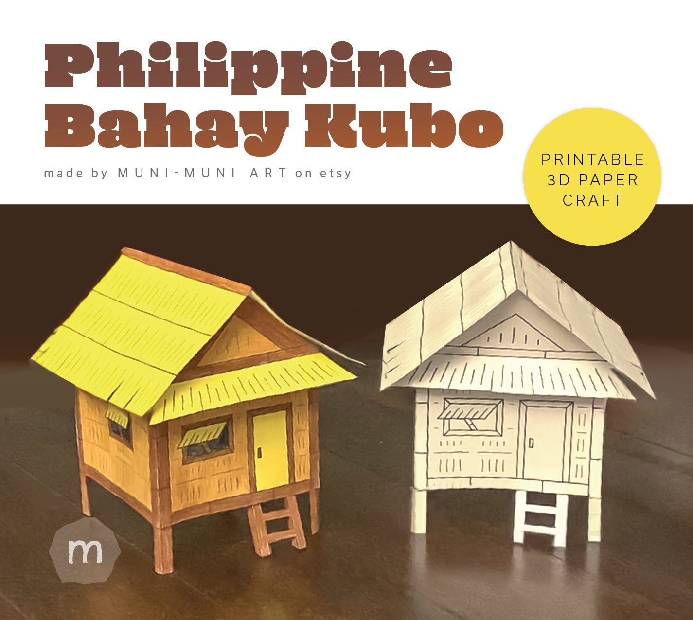 Philippine Bahay Kubo 3D Paper Craft - Printable PDF - Etsy