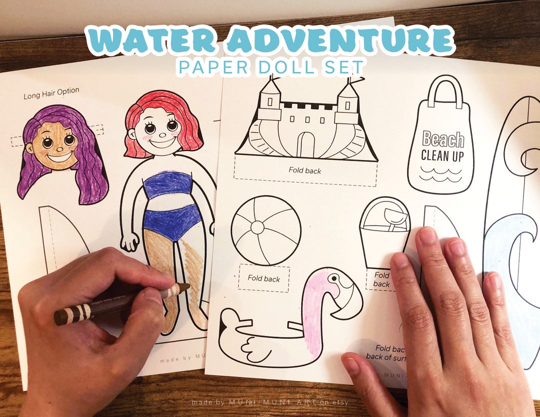 Paper Doll Summer Girl Set Printable - Etsy