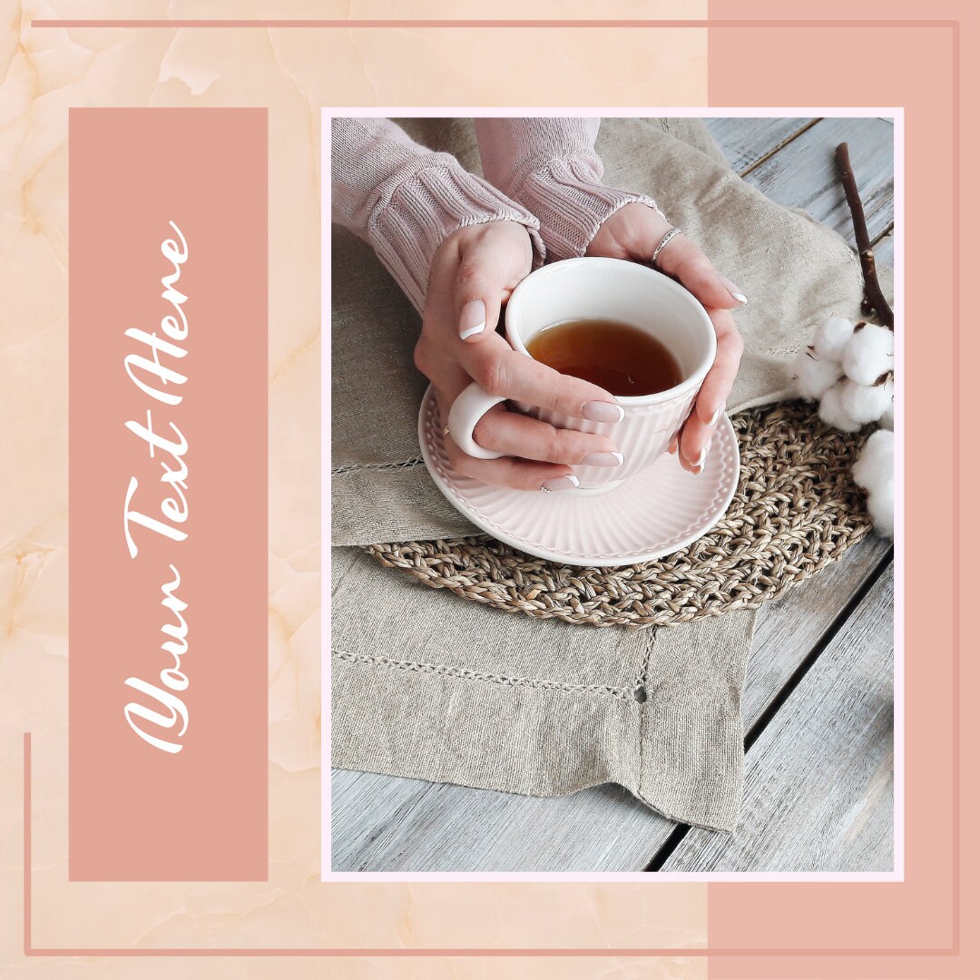 Marble Peach Instagram Puzzle Template Canva, Instagram Template Canva ...