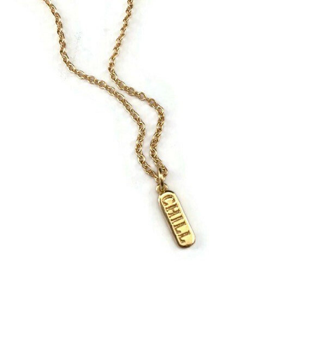 Gold Chill Pill Necklace - Etsy