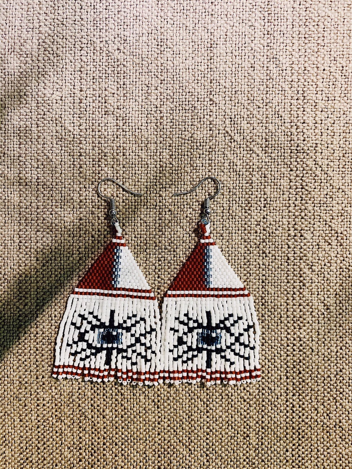 Mira Mira Bold Modern Seed Bead Retro Drop Fringe Earrings - Etsy