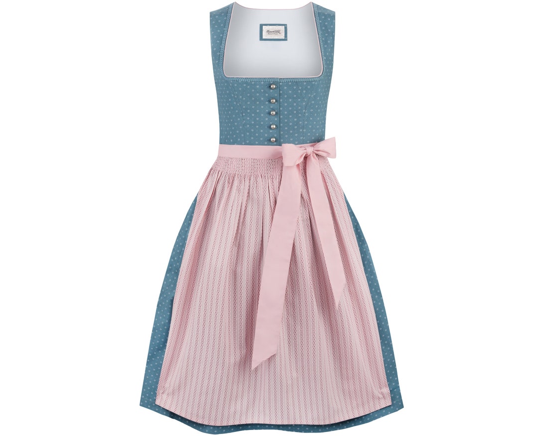 Dirndl Smoke Blue Traditional Dress for the Oktoberfest or - Etsy