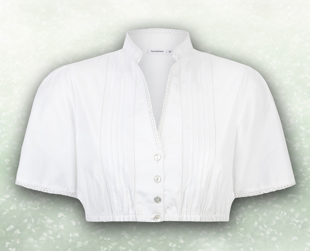 Women's Dirndl Blouse "clara" White With V-neck / Trachtenhans - Etsy
