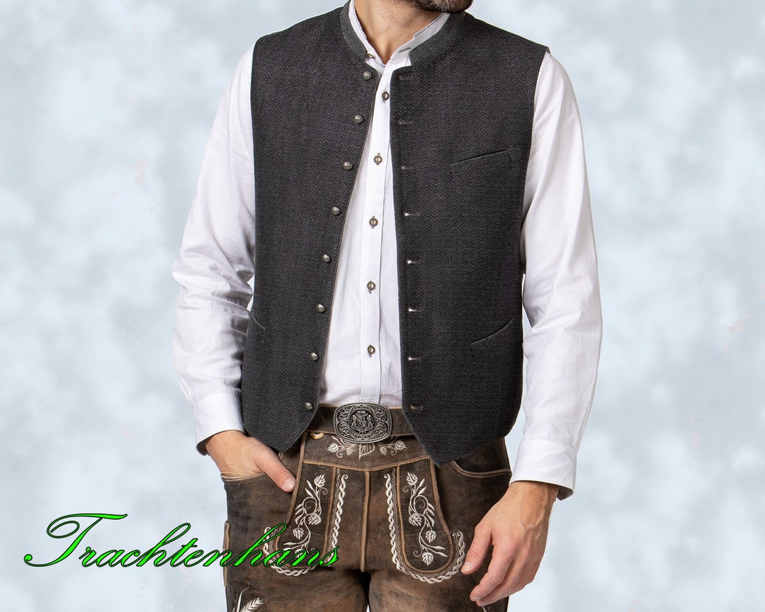 Herren Weste Grau Trachten Gilet Für Bayern Tirol Ischgl - Etsy