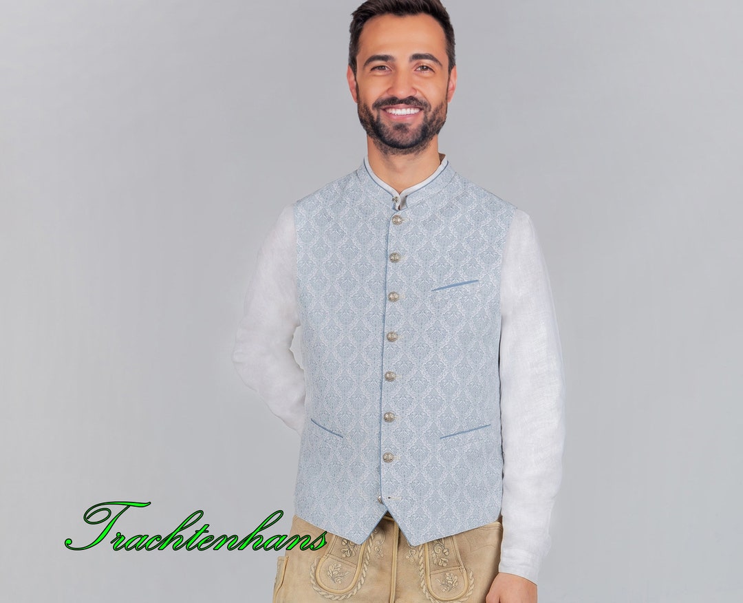 Traditional Vest Light Blue for Oktoberfest or Folk Festival in Bavaria ...