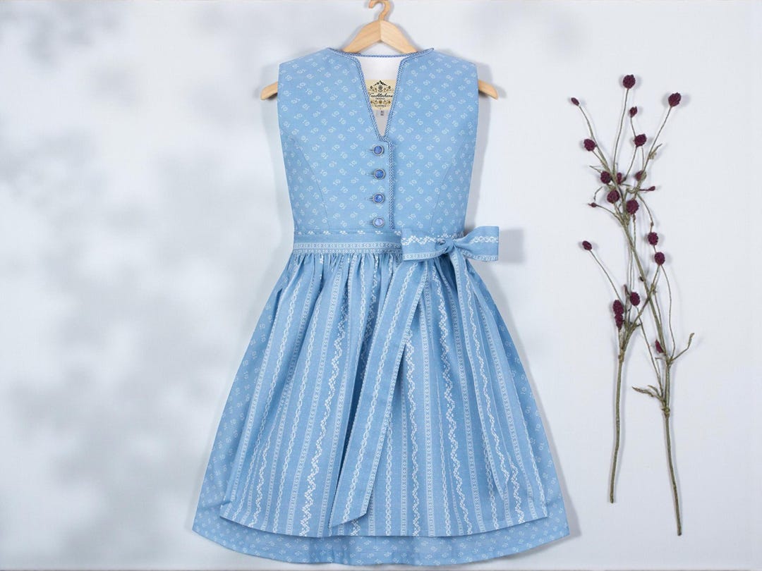 Children's Dirndl Scarlett Light Blue Cotton – Summery Traditional ...