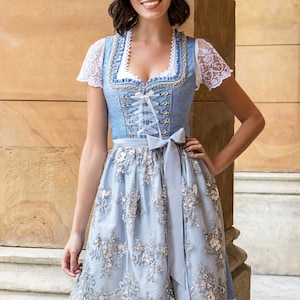 Ladies Dirndl Anastasia Light Blue-silver Dirndl Dress - Etsy